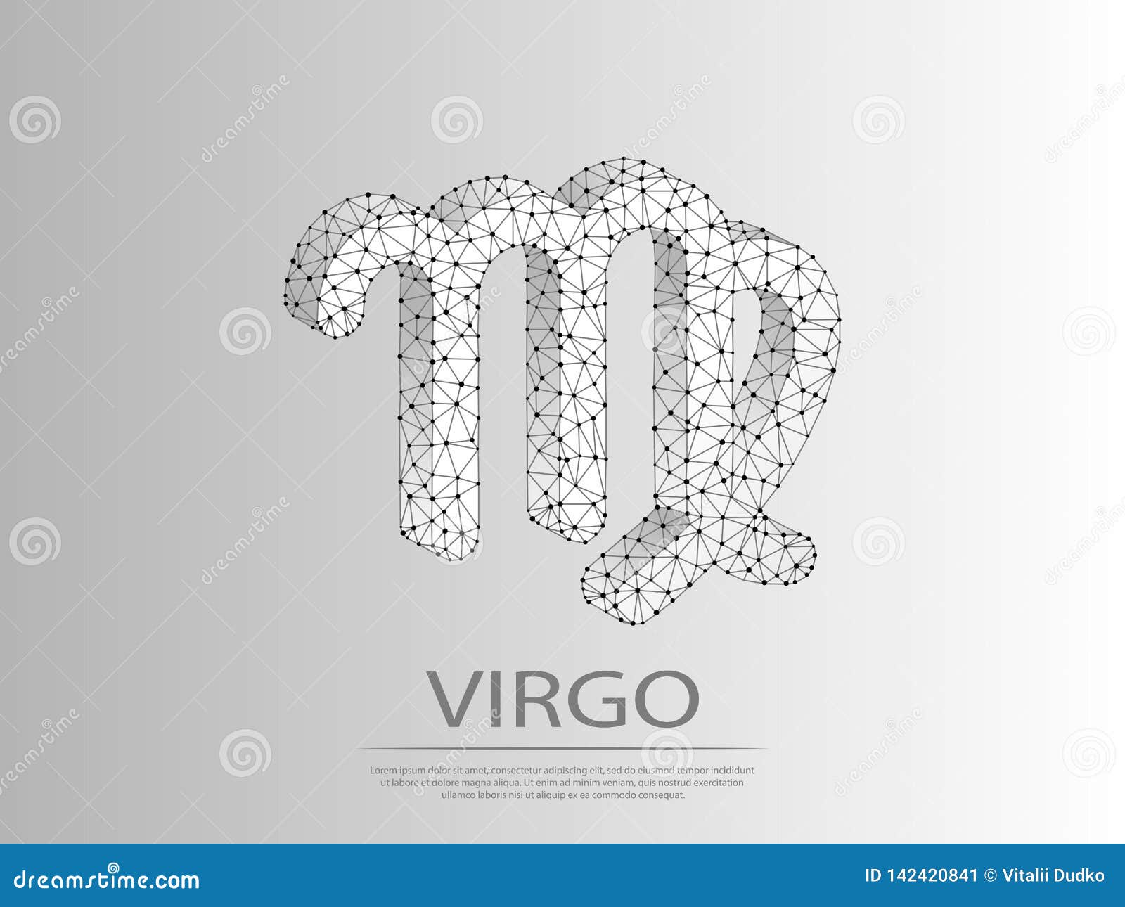 Virgo Zodiac 3D Low Poly Abstract Illustration . Origami Vector Digit ...