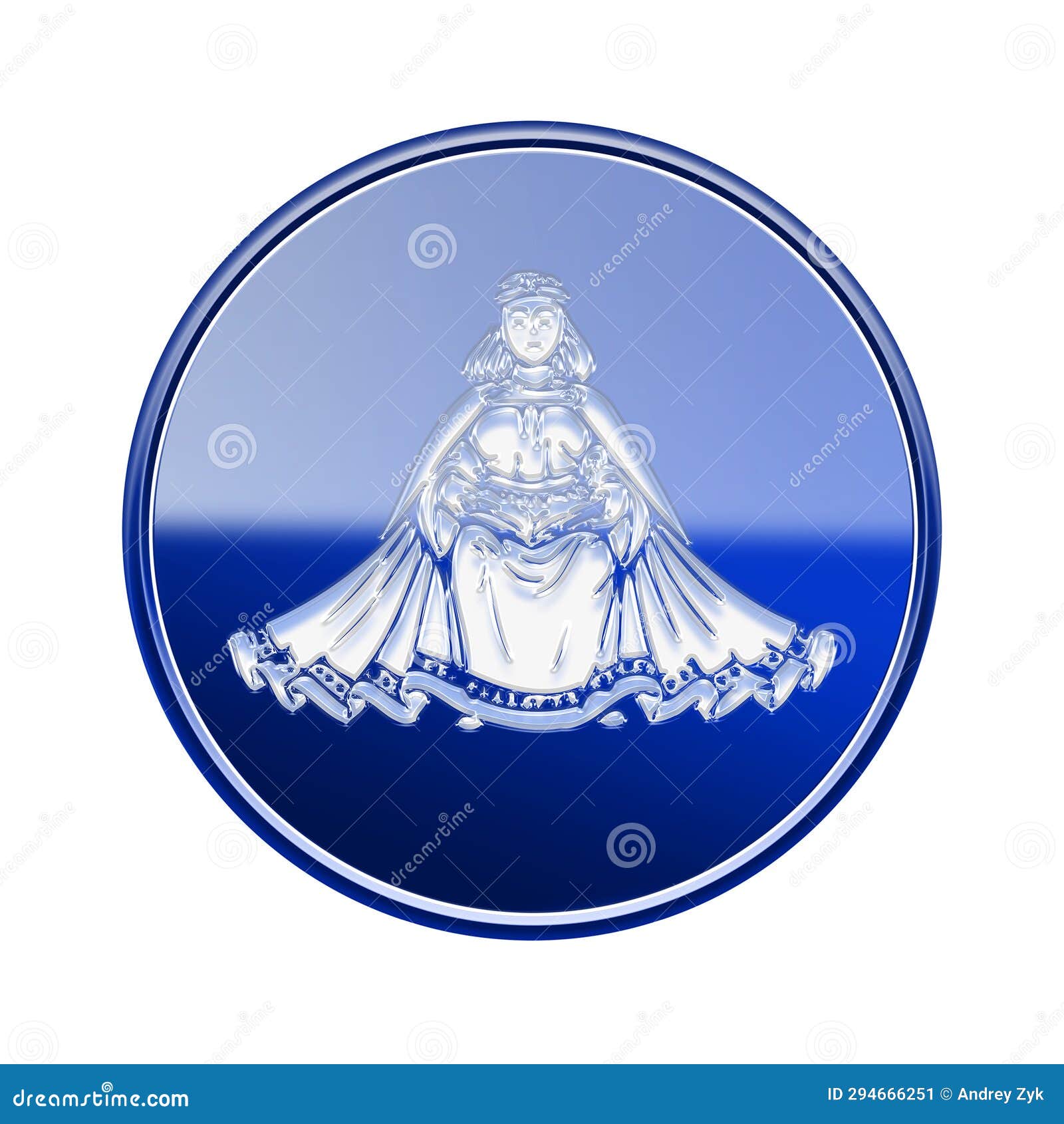 Virgo zodiac icon blue. stock illustration. Illustration of icon ...
