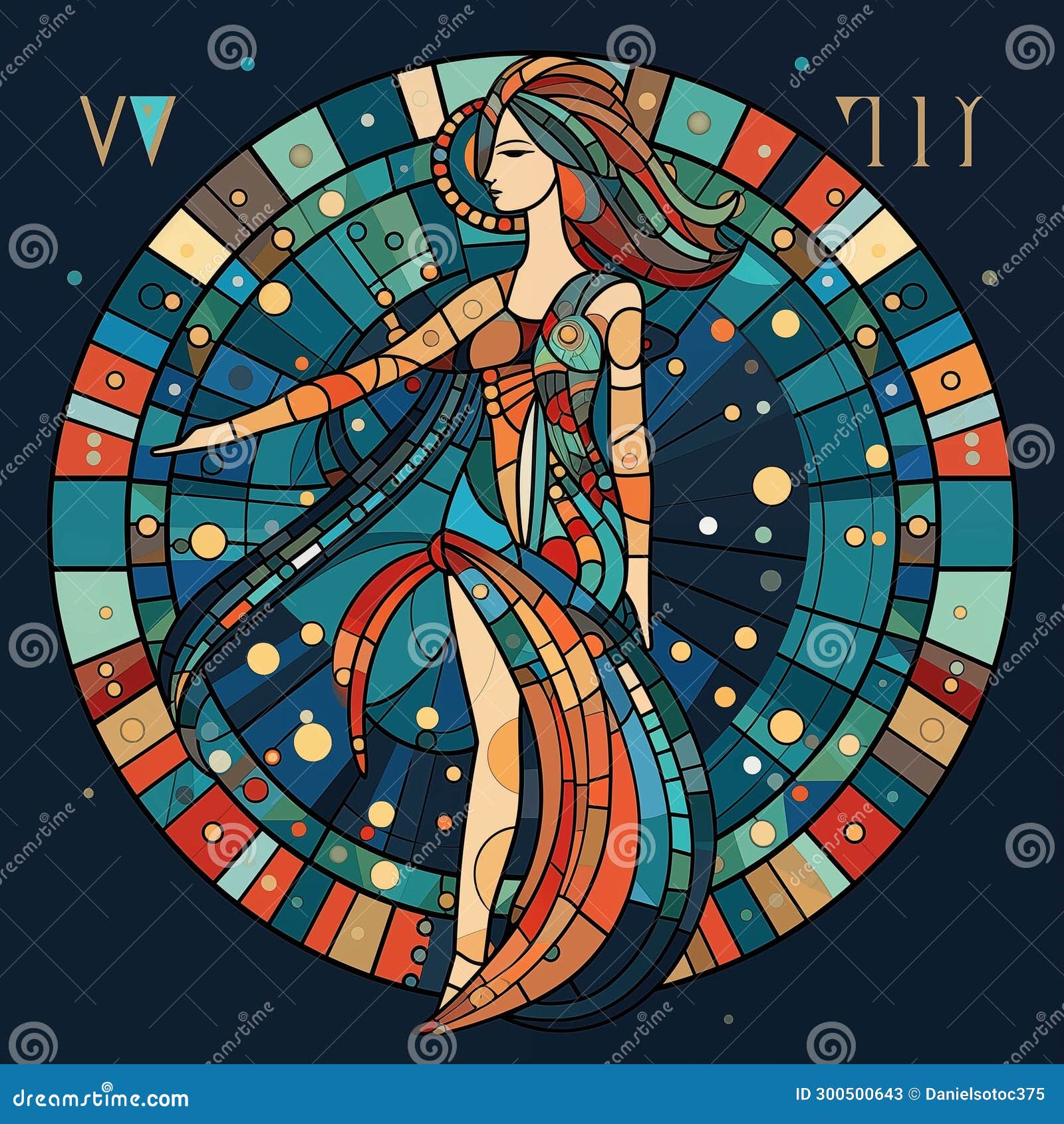 Virgo Zodiac Sign Digital Design Stock Illustration - Illustration of ...