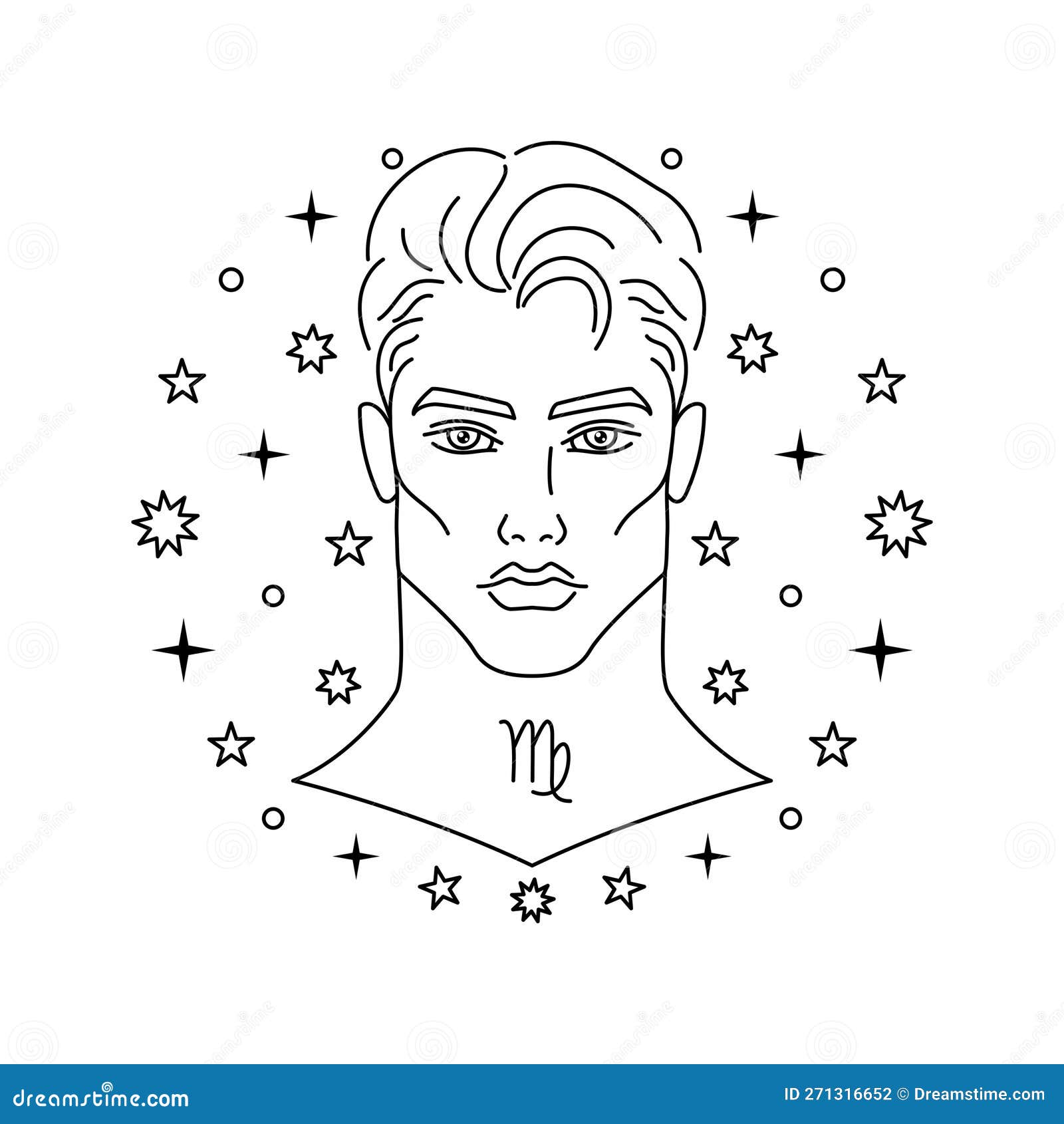 Virgo Zodiac Sign Stock Vector Illustration Of Decoration 271316652