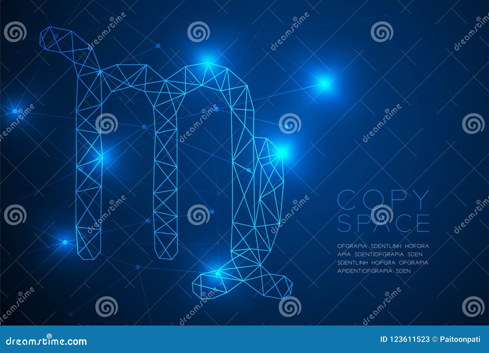 Virgo Zodiac Sign Wireframe Polygon Frame Structure, Fortune Teller ...