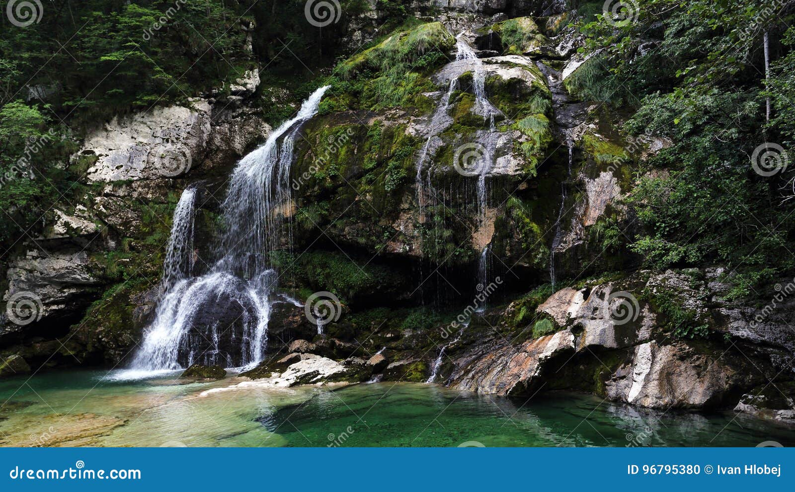 Virje waterfall , Slovenia stock photo. Image of lake - 96795380