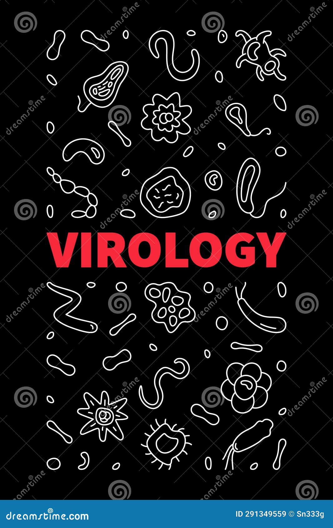 Virology Vector Microbiology and Viruses Concept Thin Line Dark ...
