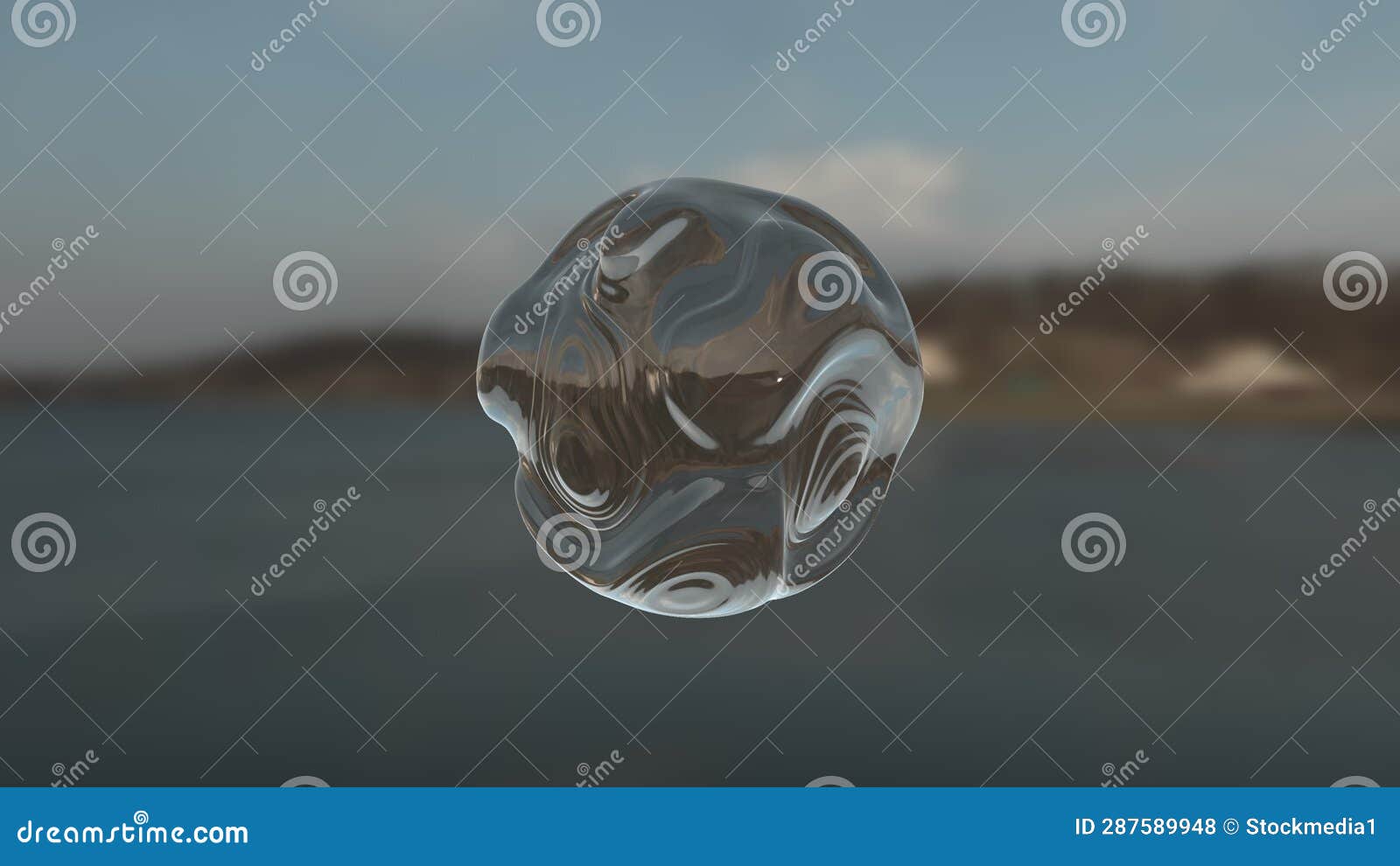 Virtual Abstract Aqua Liquid Fluid Molecule Shape Flying in the Air ...