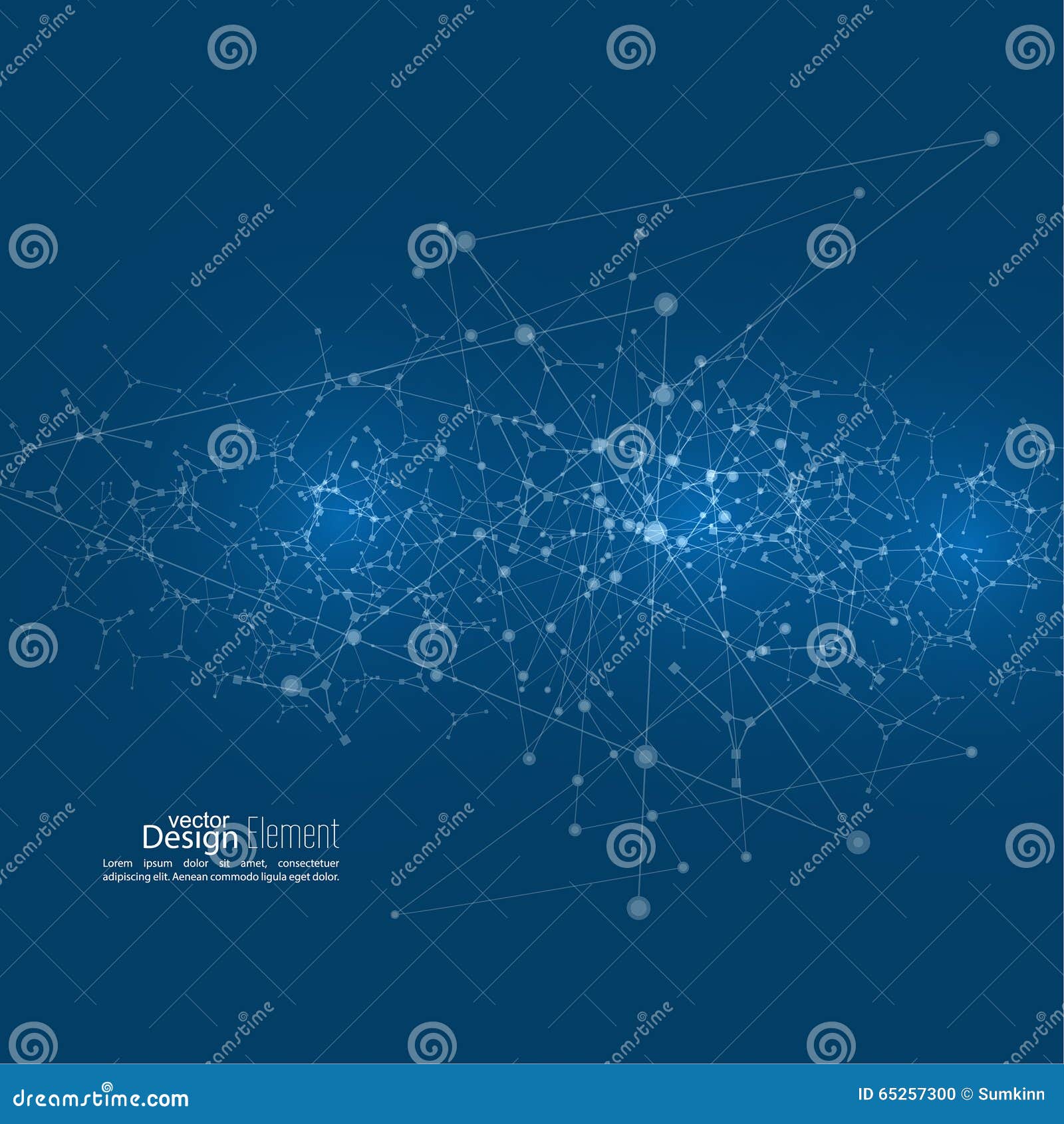 Virtual Abstract Background with Particle Stock Vector - Illustration ...