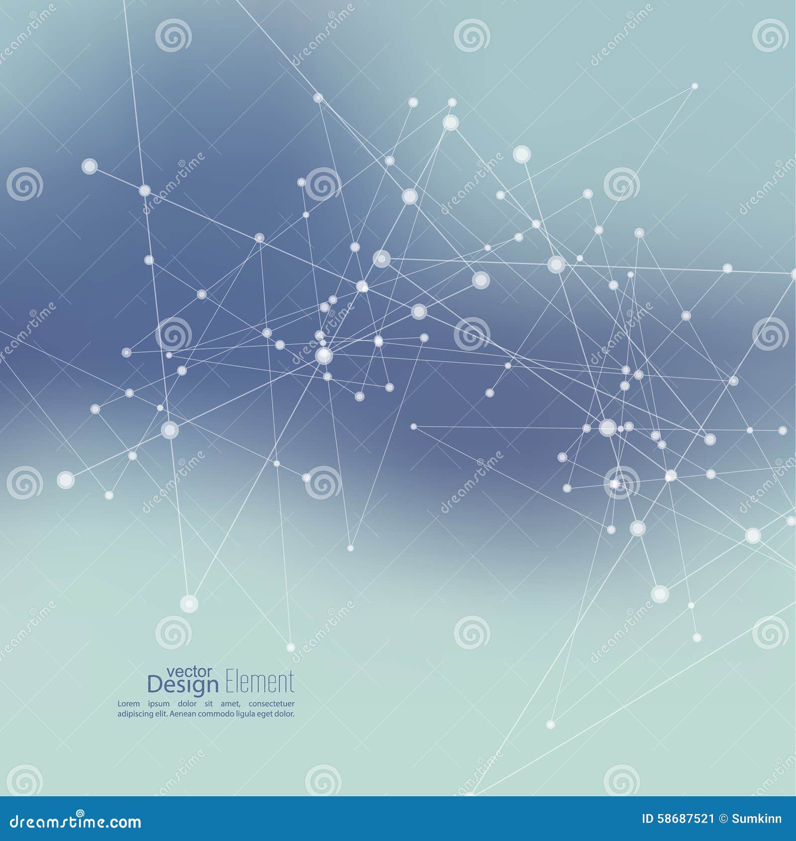 Virtual Abstract Background with Particle Stock Vector - Illustration ...