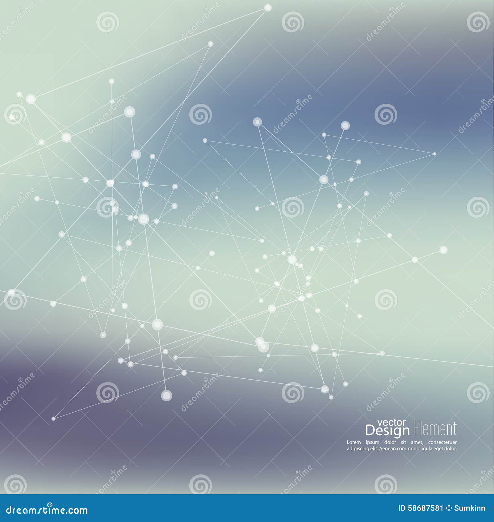 Virtual Abstract Background with Particle Stock Vector - Illustration ...