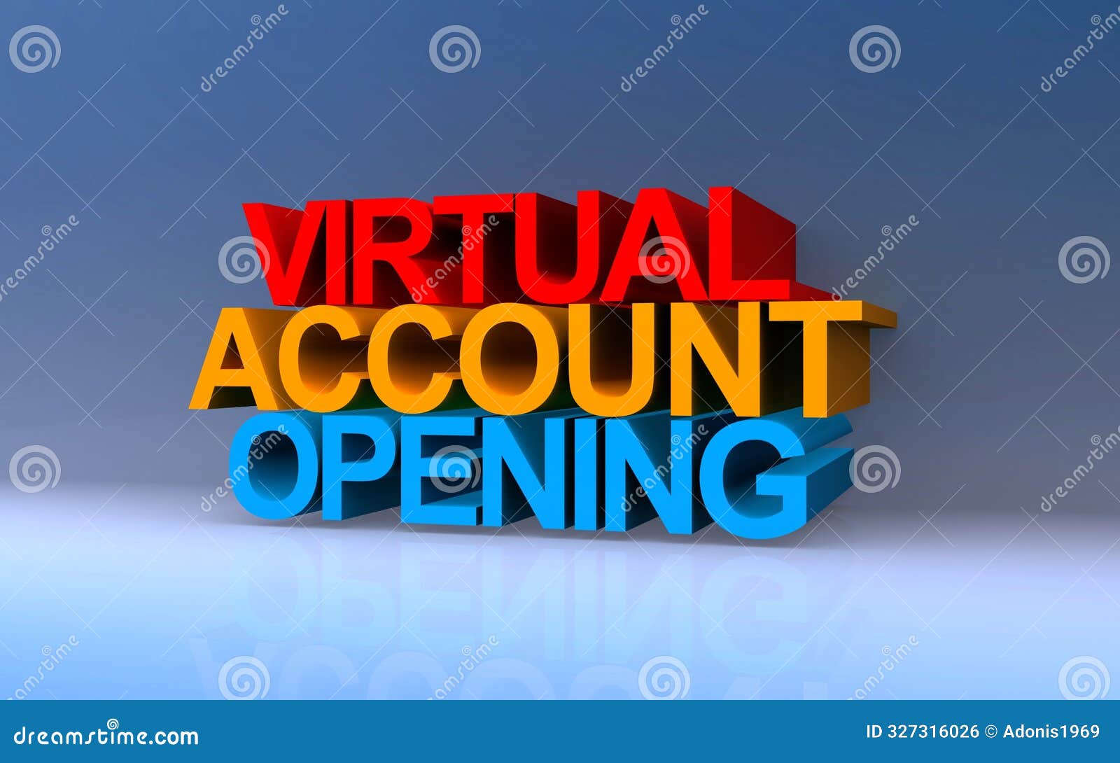Virtual Account Opening on Blue Stock Photo - Image of application ...