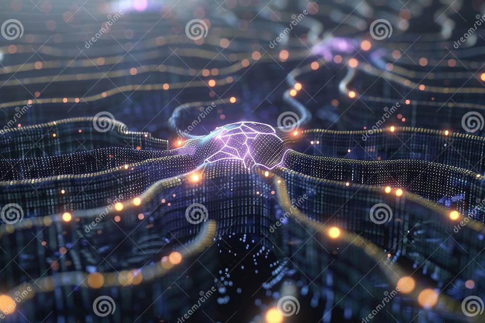 Virtual AI Assistant with Glowing Neural Maps for Advanced Algorithm ...