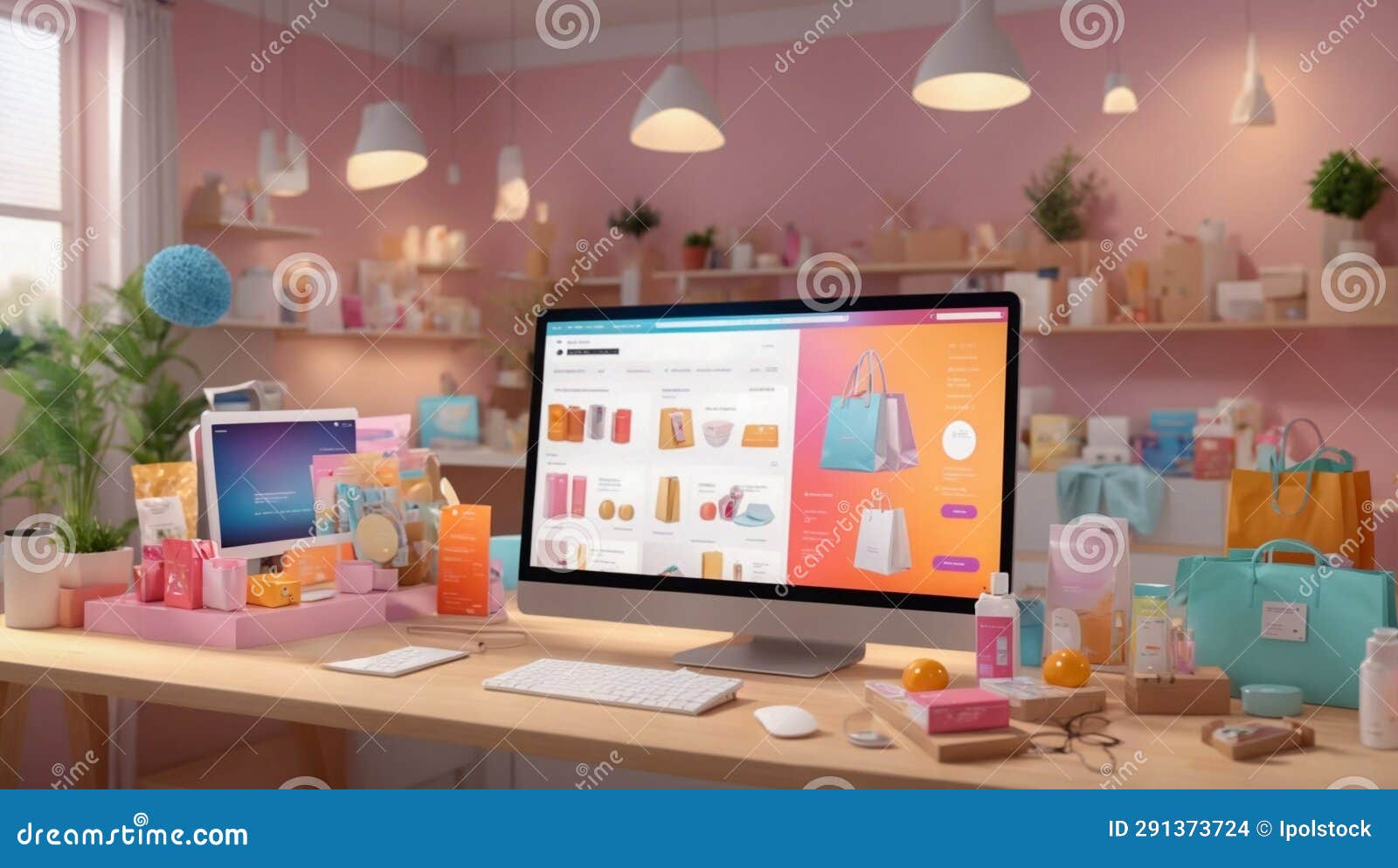 Virtual AI Shopping Assistant In Online Store Concept. Web Market ...