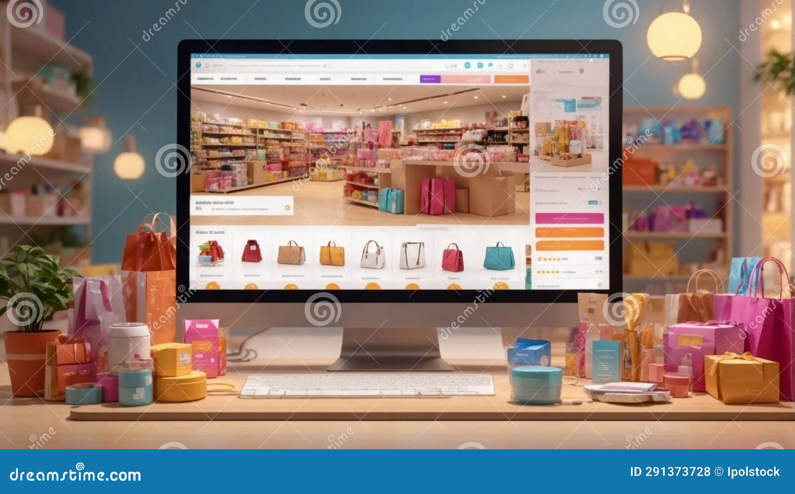 Virtual AI Shopping Assistant in Online Store Concept. Web Market ...