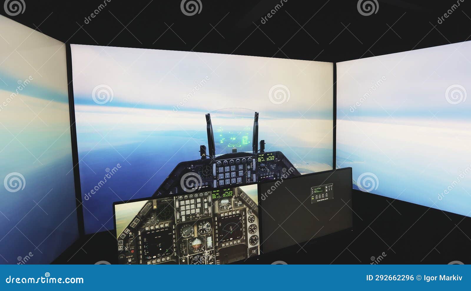 Aircraft Flying Above Clouds in Virtual Simulator Stock Footage - Video ...
