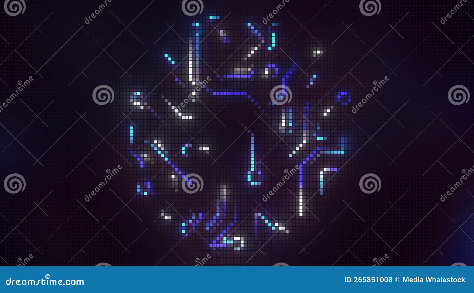 Virtual Animation with Moving Brain Neurons. Motion. Glowing Lines ...