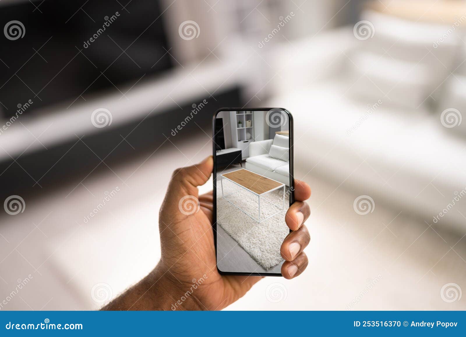 Virtual AR Mobile Phone App Stock Photo - Image of application, design ...