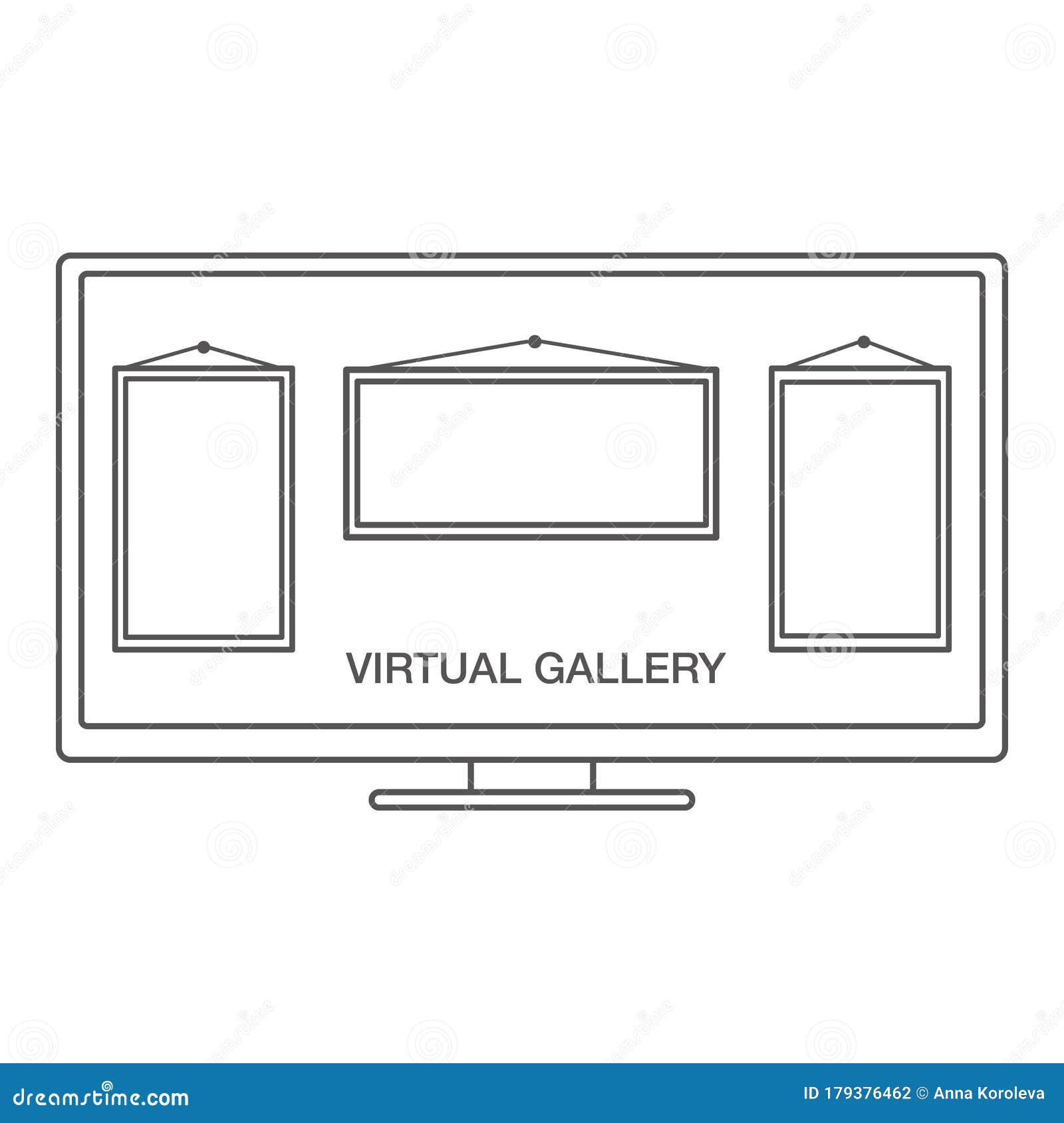 Virtual Art Gallery Excursion or Museum.Online Museum Concept Stock ...