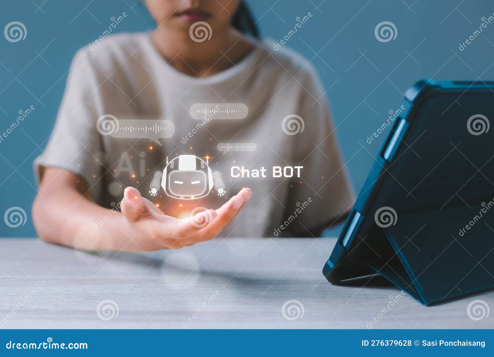 Virtual Artificial Intelligence Digital AI Chatbot Communicate and ...