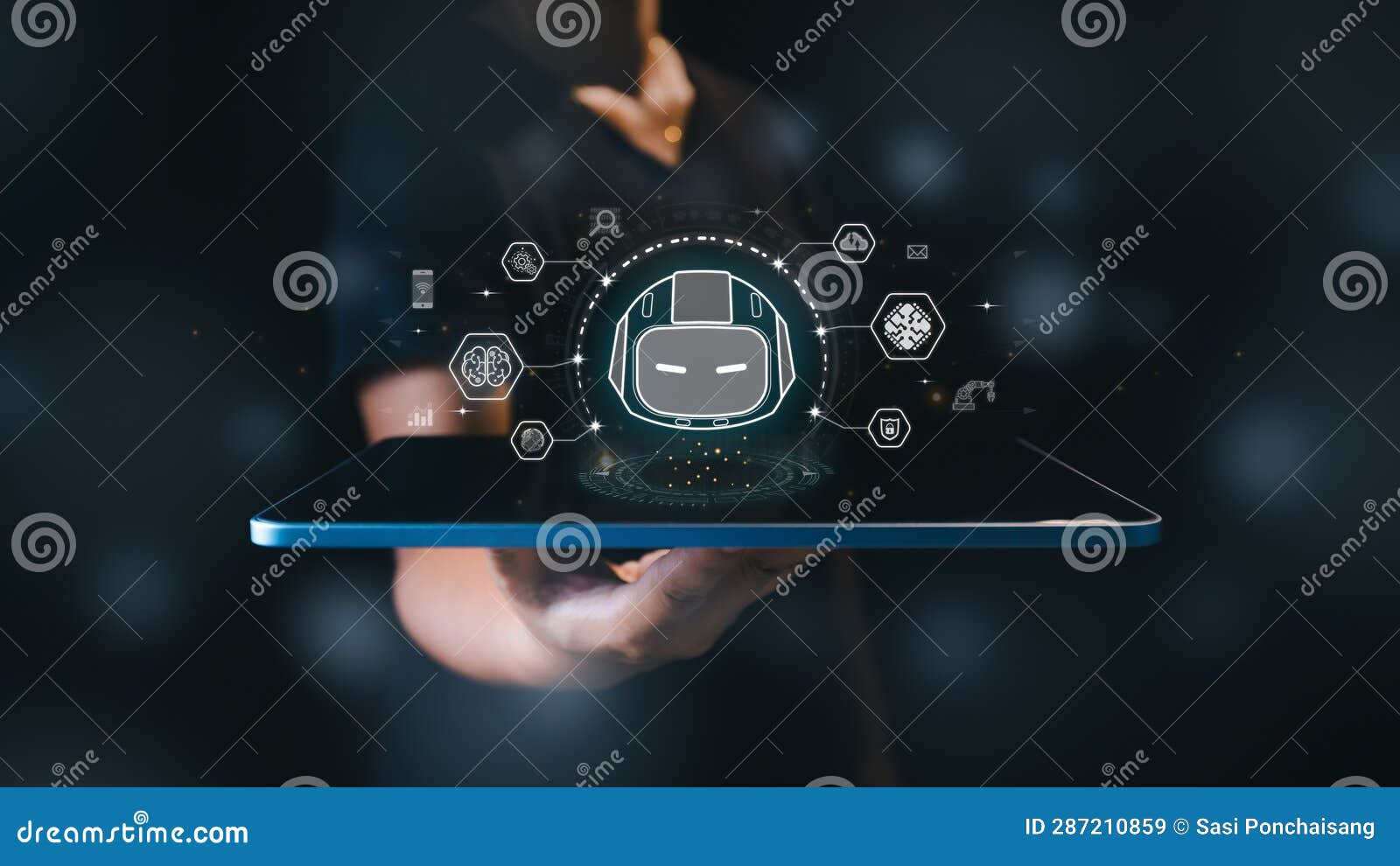 Virtual Artificial Intelligence Global Internet Connection with Chatbot ...