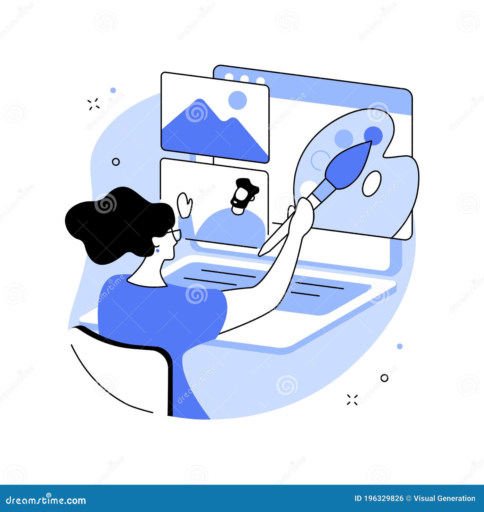 Virtual Arts and Crafts Online Lessons Abstract Concept Vector ...