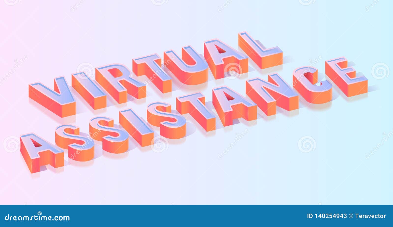 Virtual Assistance Title Isometric Vector Template Stock Vector ...