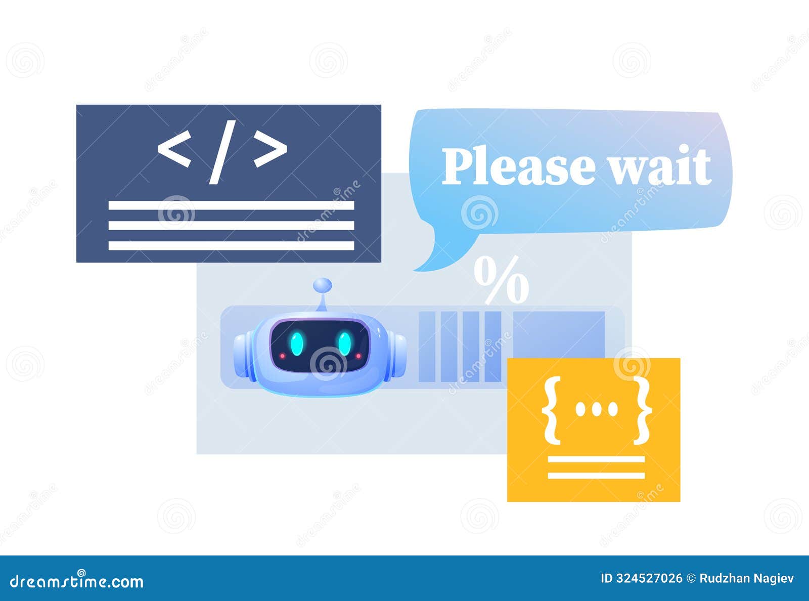 Virtual Assistant. Artificial Intelligence and Neural Network Generates ...