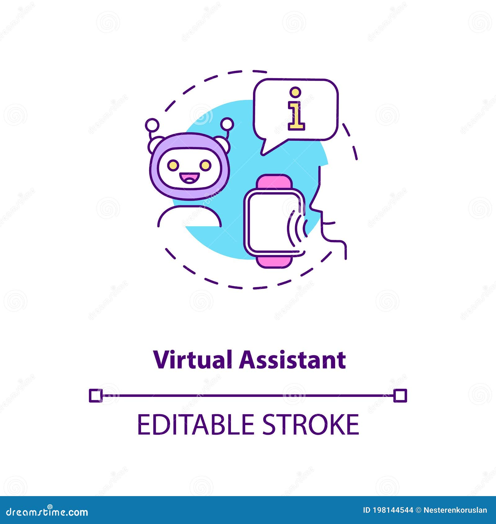 Virtual Assistant Concept Icon Stock Vector - Illustration of ...