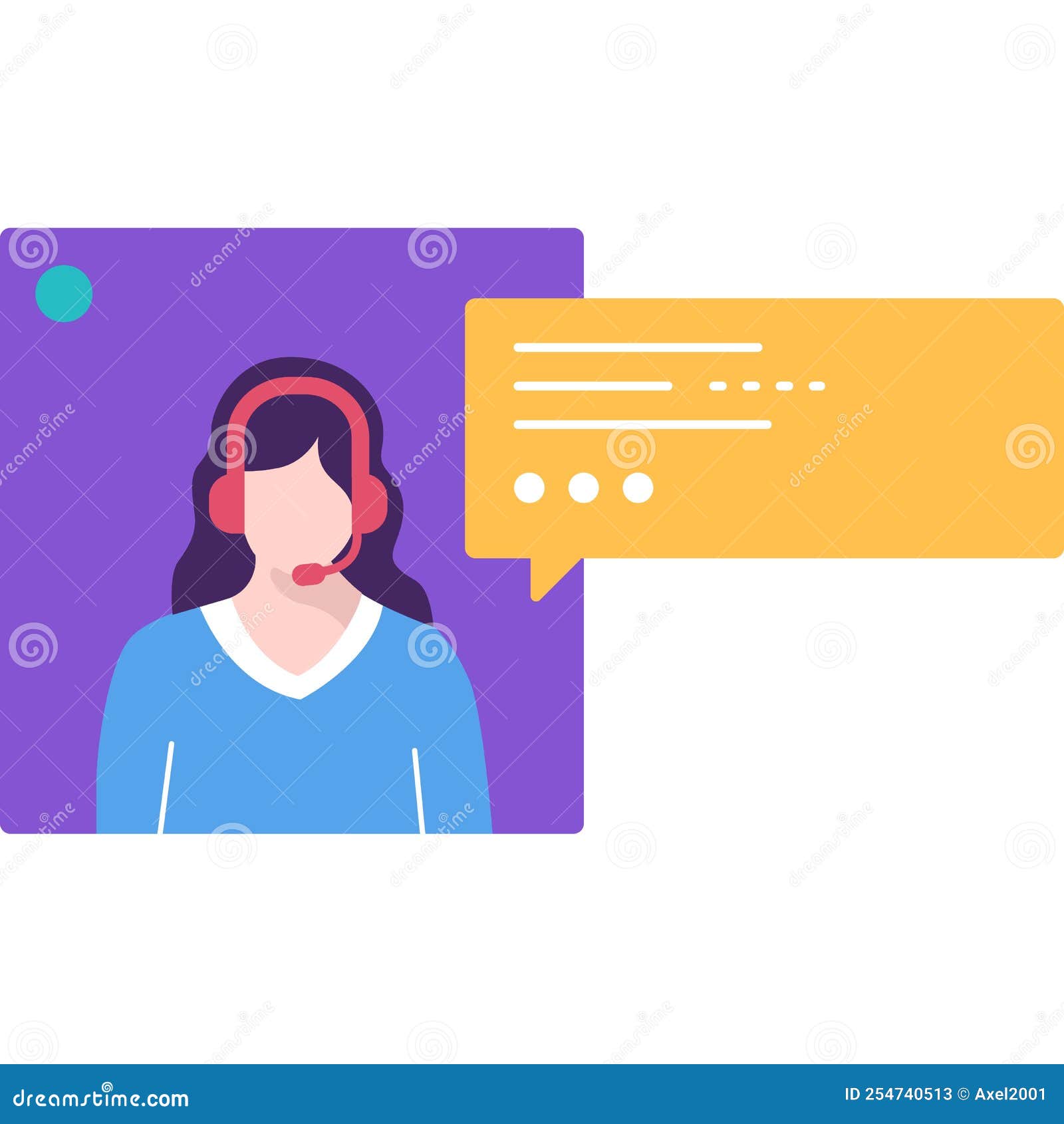 Virtual Assistant Icon Hotline Service Flat Vector Stock Vector ...