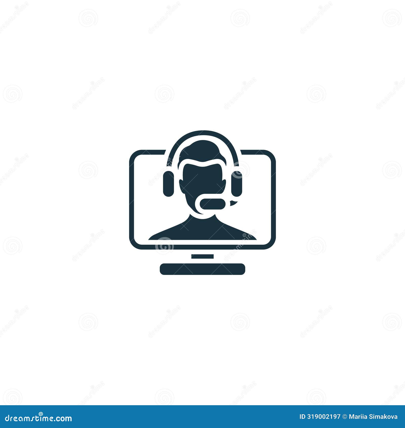 Virtual Assistant Icon. Monochrome Simple Virtual Assistant Icon for ...