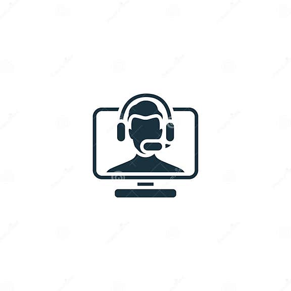 Virtual Assistant Icon. Monochrome Simple Virtual Assistant Icon for ...