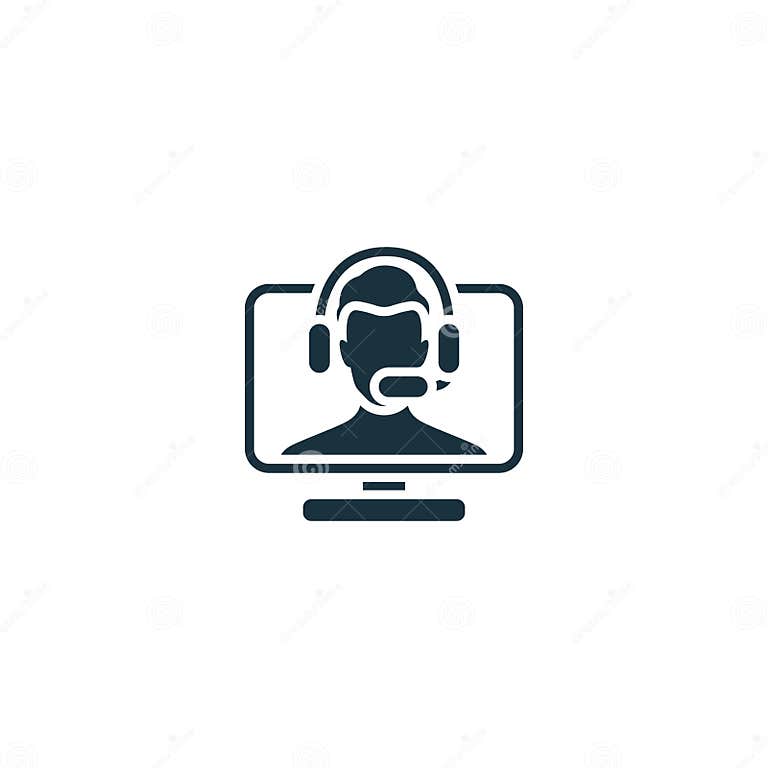 Virtual Assistant Icon. Monochrome Simple Virtual Assistant Icon for ...