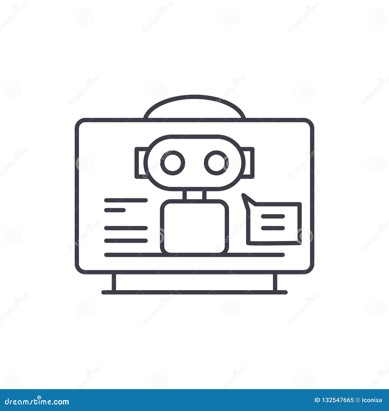 Virtual Assistant Line Icon Concept. Virtual Assistant Vector Linear ...