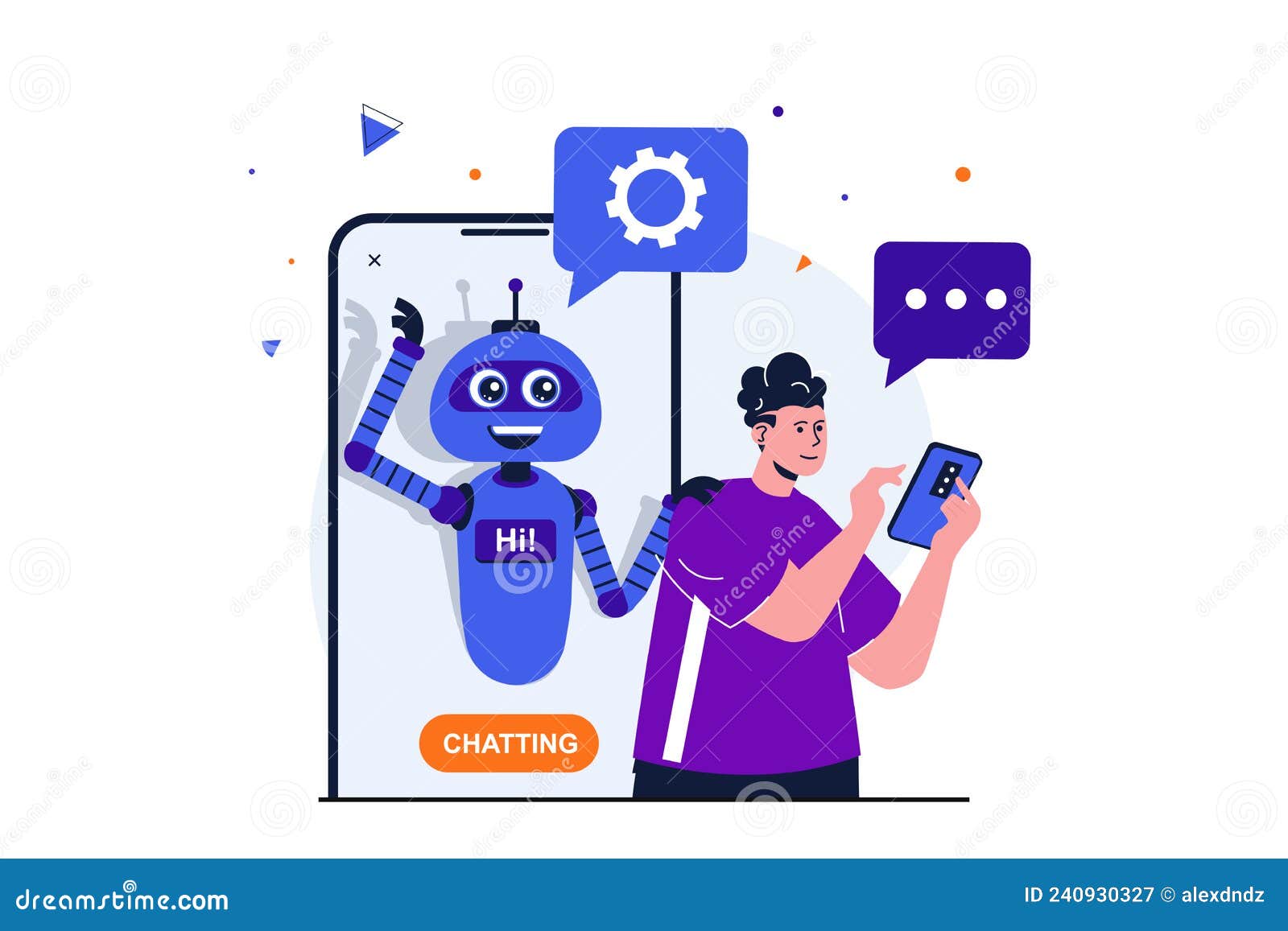 Virtual Assistant Modern Flat Concept for Web Banner Design. Stock ...