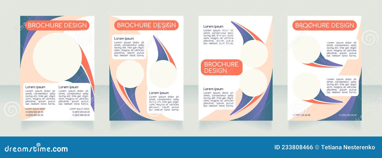 Virtual Assistant Service Promotion Blank Brochure Layout Design Stock ...