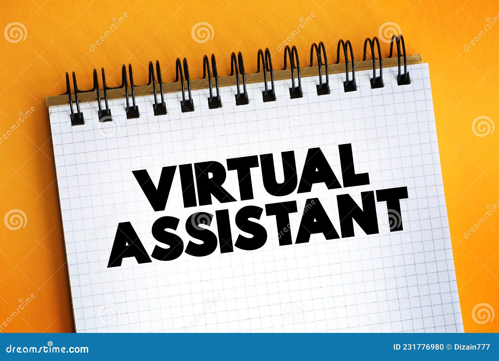 Virtual Assistant Text on Notepad, Concept Background Stock Photo ...