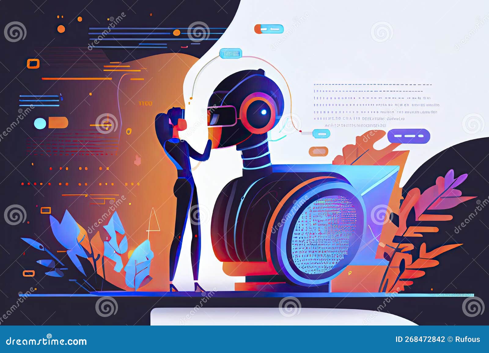 Virtual Assistant Voice Recognition Service Technology Business Concept ...