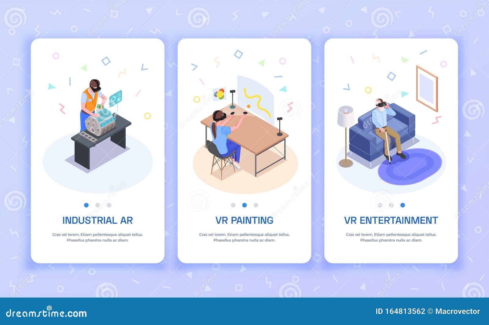 Virtual Augmented Reality Banners Stock Vector - Illustration of ...