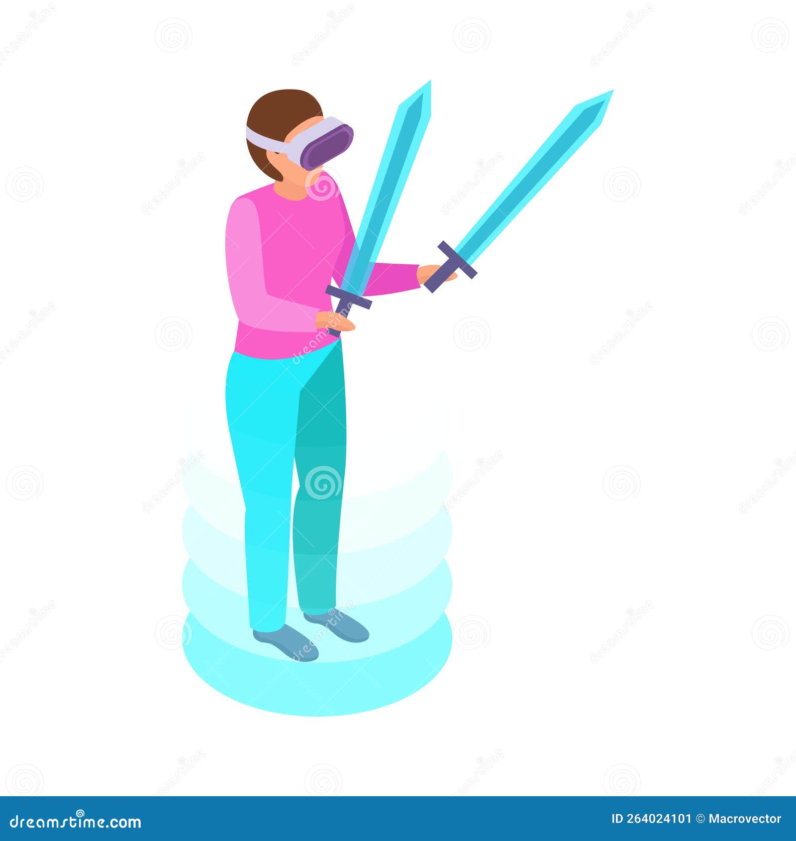 VR Swords Isometric Composition Stock Illustration - Illustration of ...