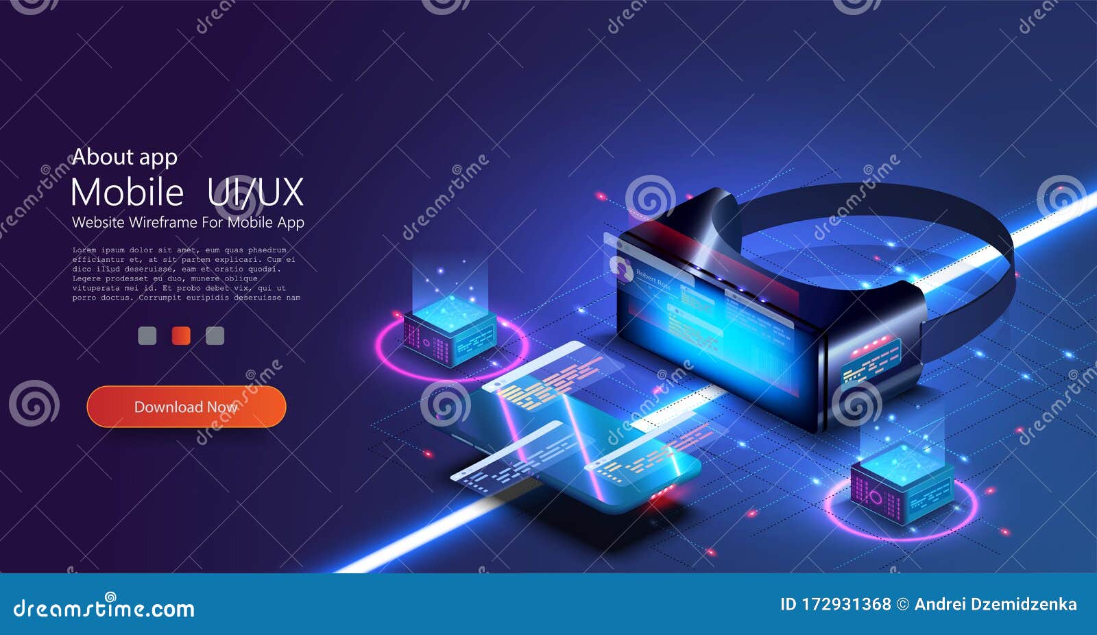 Virtual Or Augmented Reality Concept In Isometric Vector Illustration ... Virtual Or Augmented Reality Concept In Isometric Vector Illustration ...