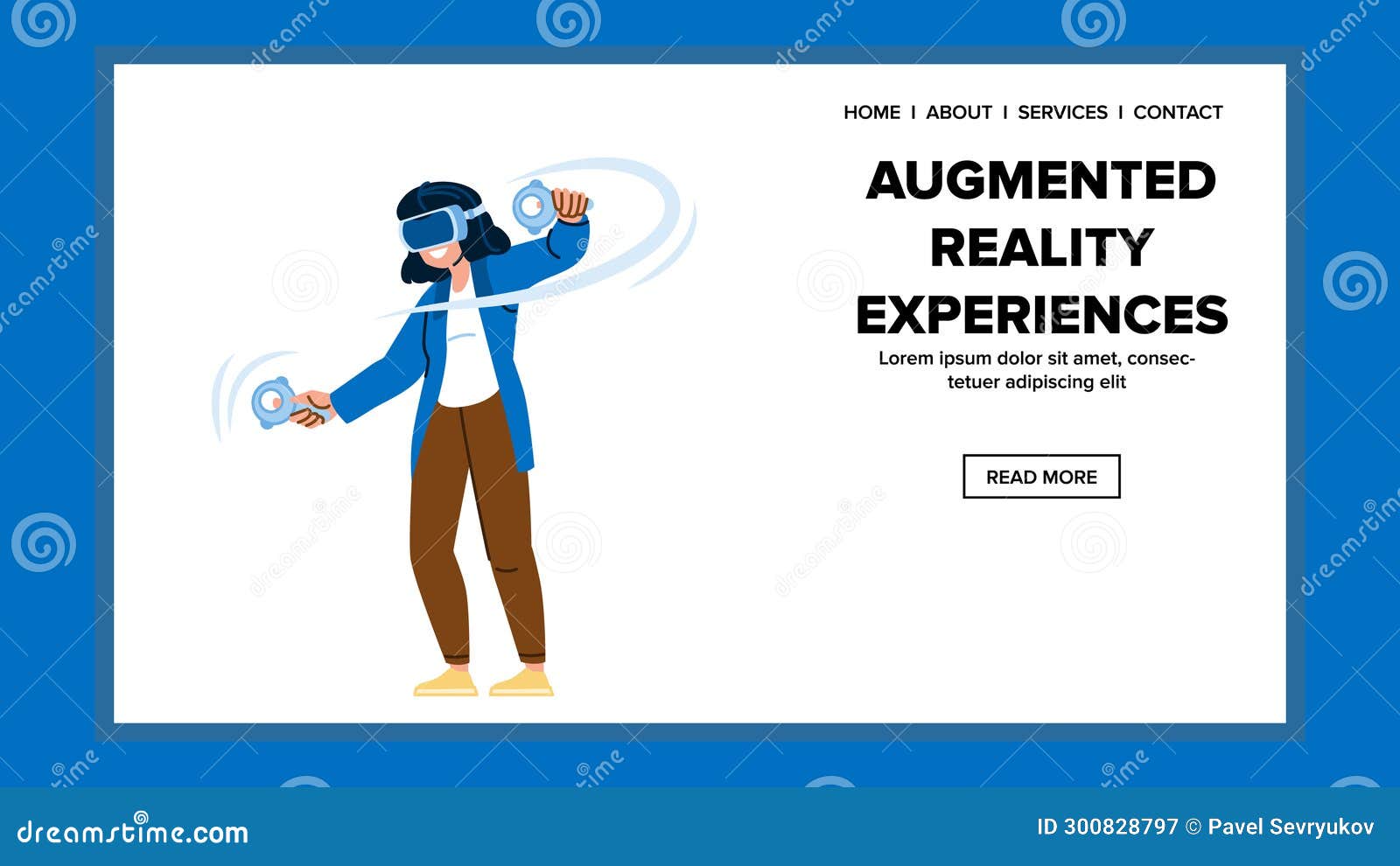 Virtual Augmented Reality Experiences Vector Stock Vector ...