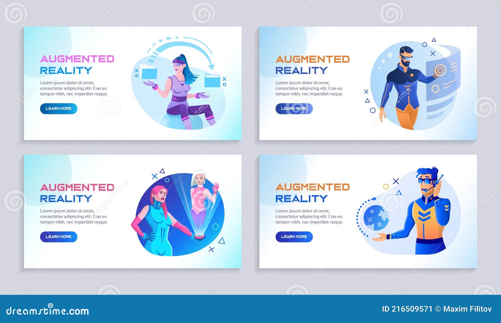 Virtual Augmented Reality.Future Technologies and People. Futuristic ...