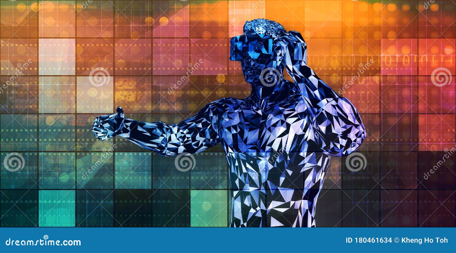 Virtual Augmented Reality. People With Mobile Entertainment And Headset ...