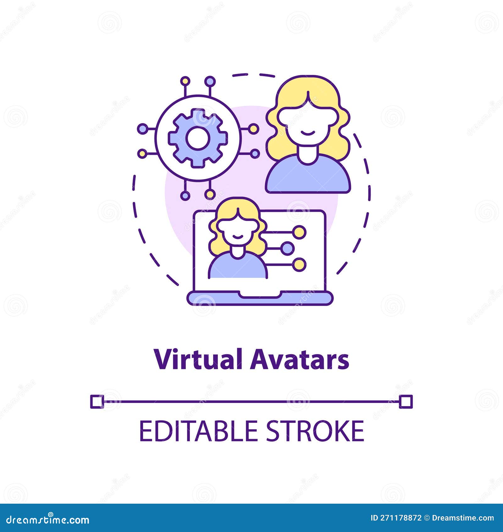 Virtual Avatars Concept Icon Stock Vector - Illustration of abstract ...