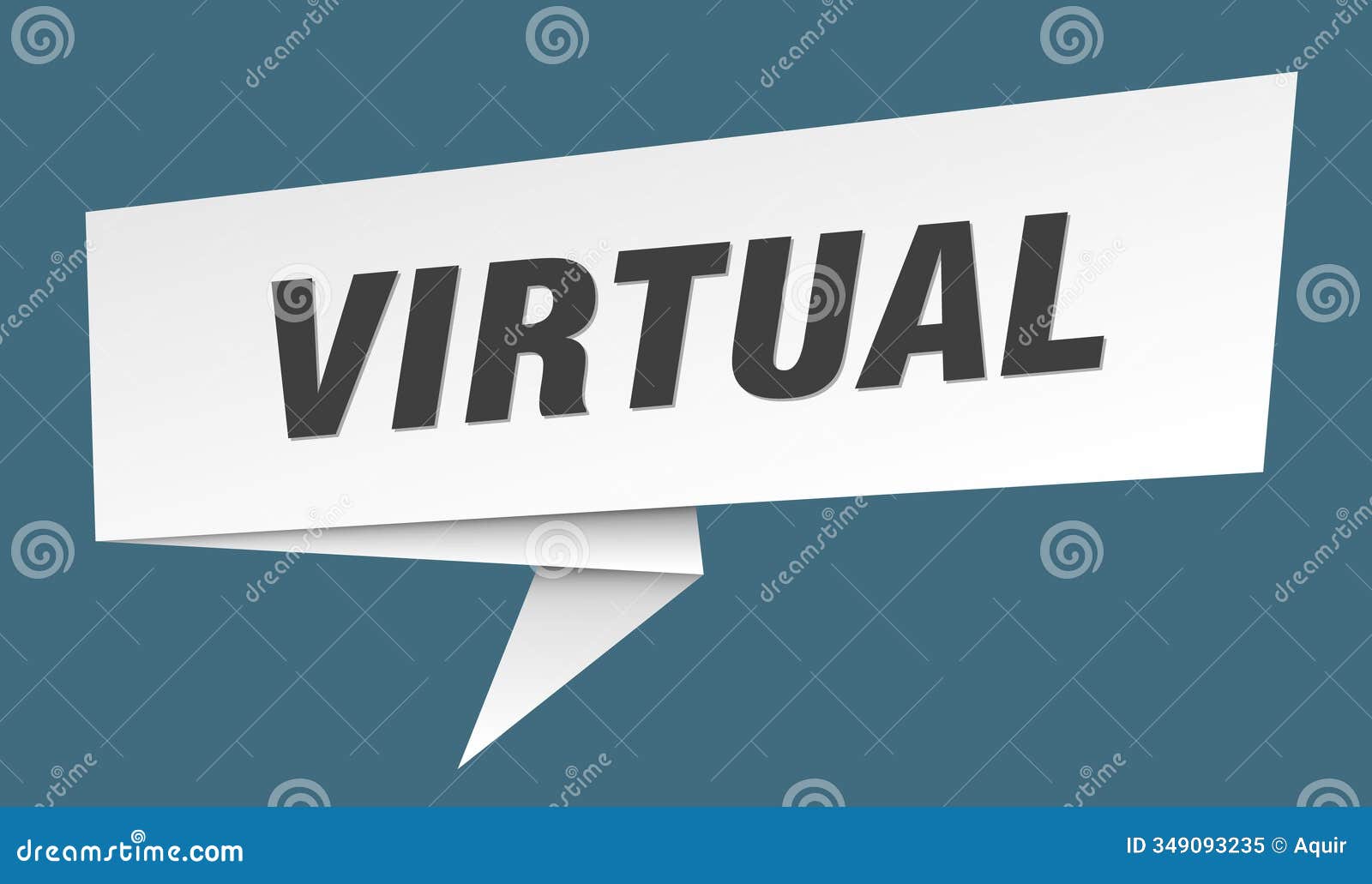 Virtual Banner. Virtual Speech Bubble, Label, Sticker, Sign Template ...