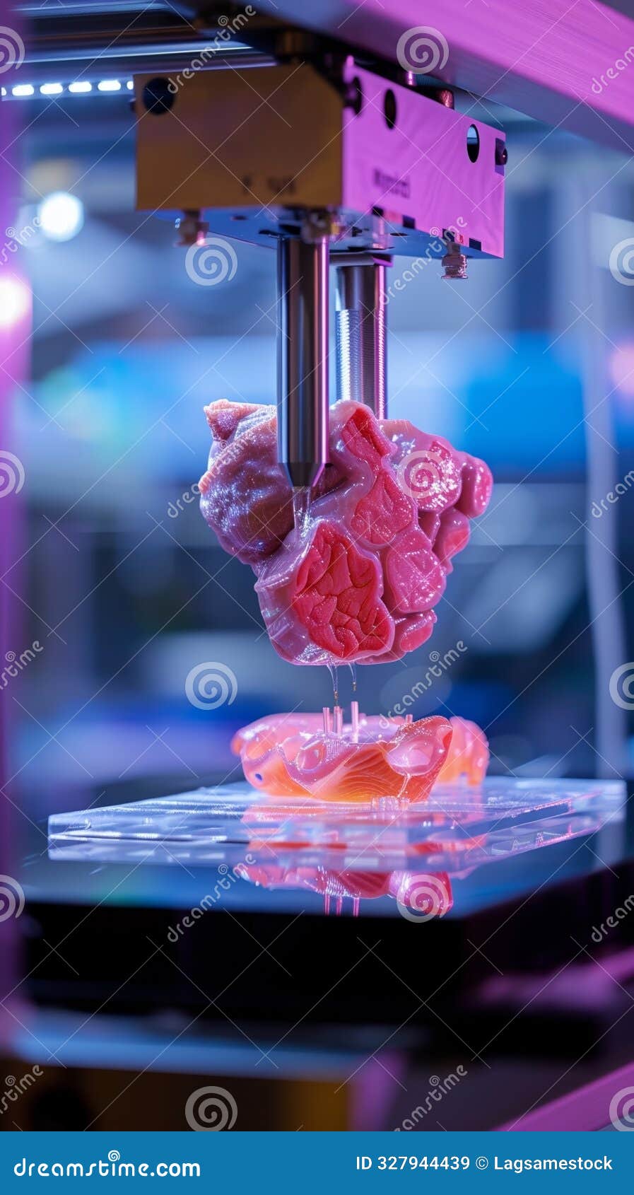 Virtual Biology Lab with 3D Printed Organs for Study Stock Illustration ...