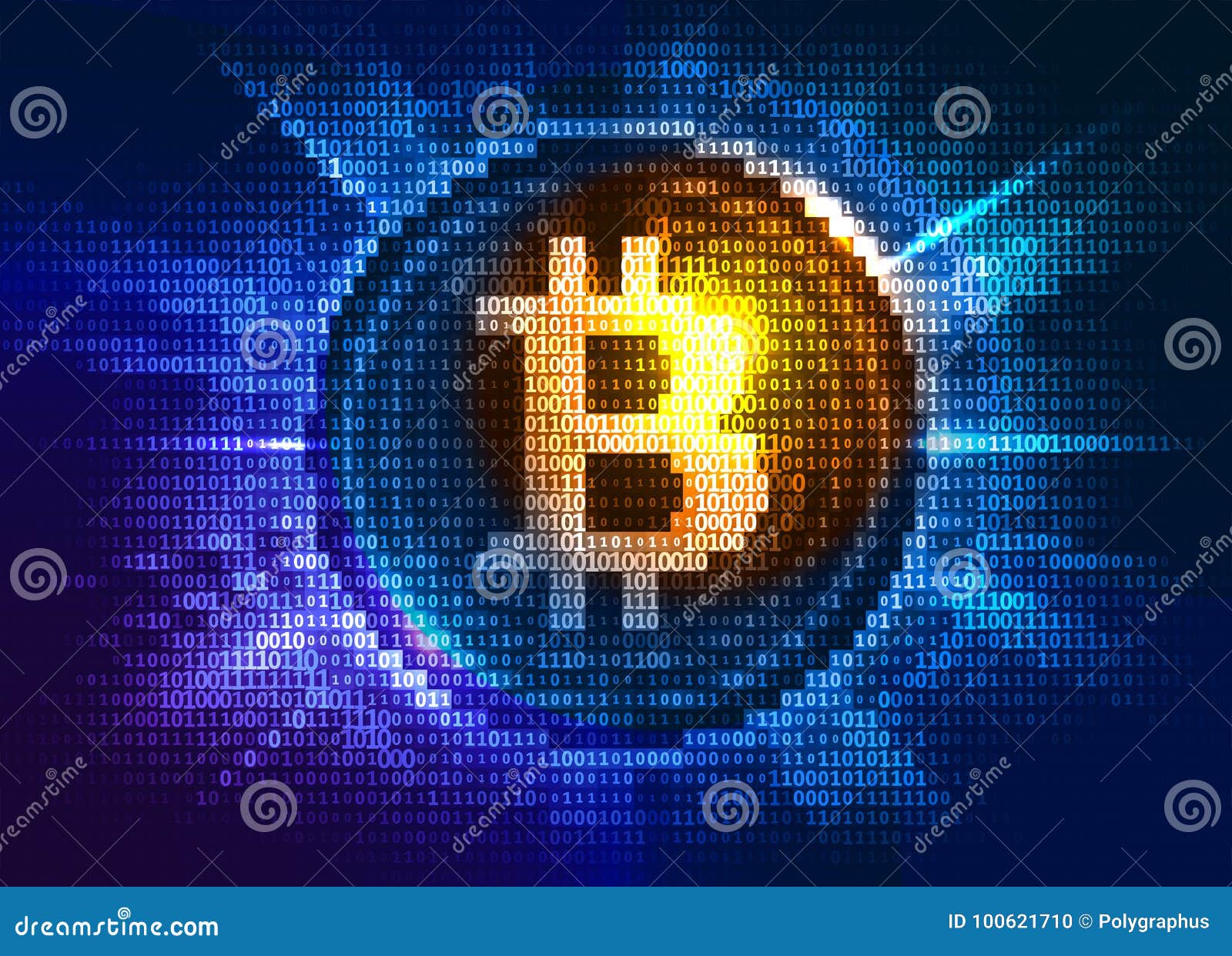 Virtual Bitcoin Digital Currency Consist of Binary Code Stock Vector ...