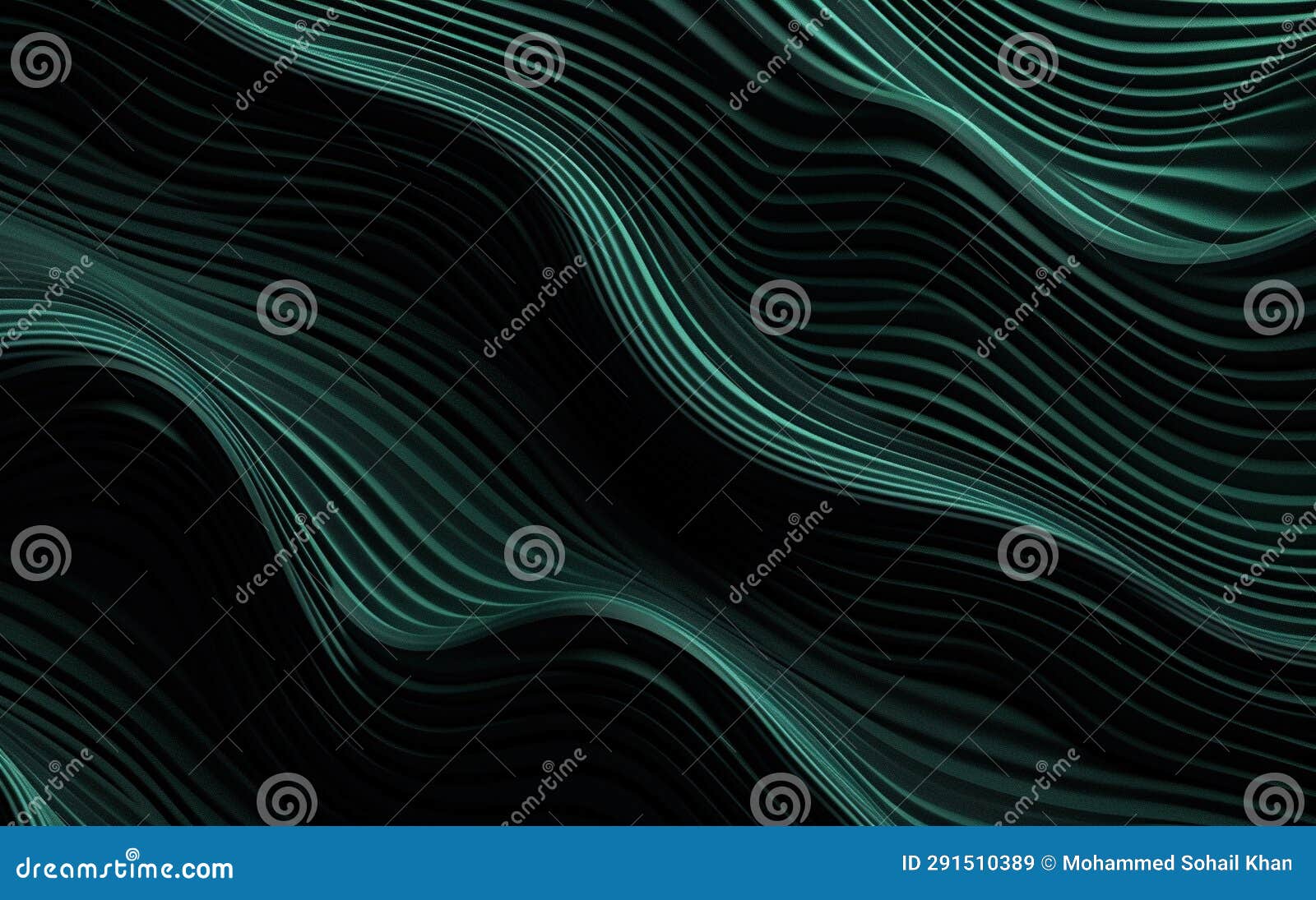 Virtual Black and Green Waves Dark Mode Texture Background Stock ...