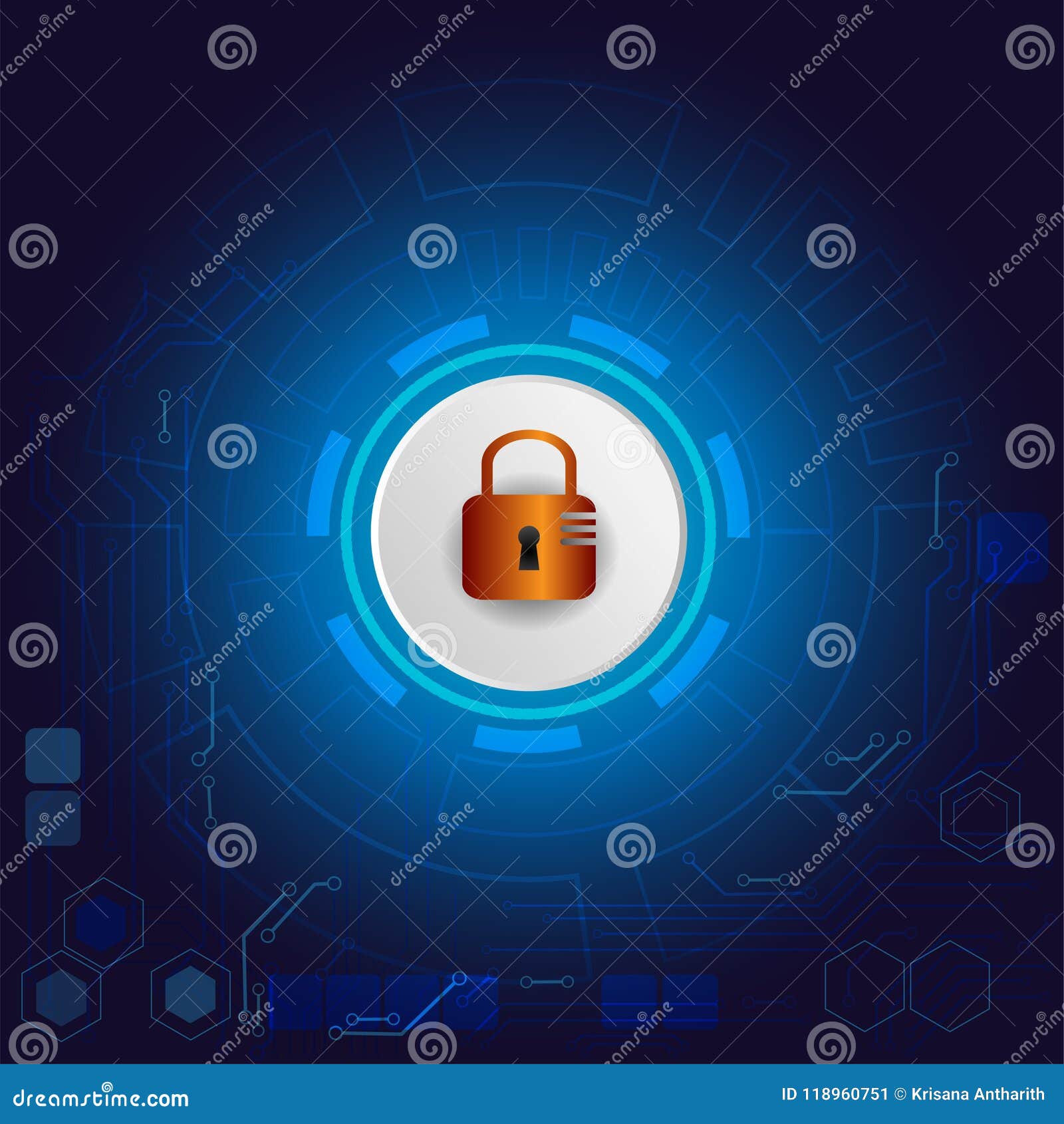 Virtual Blue Screen with Lock Background. Modern Screen Technology ...