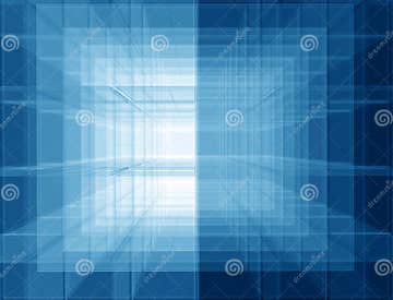 Virtual blue space stock illustration. Illustration of architecture ...