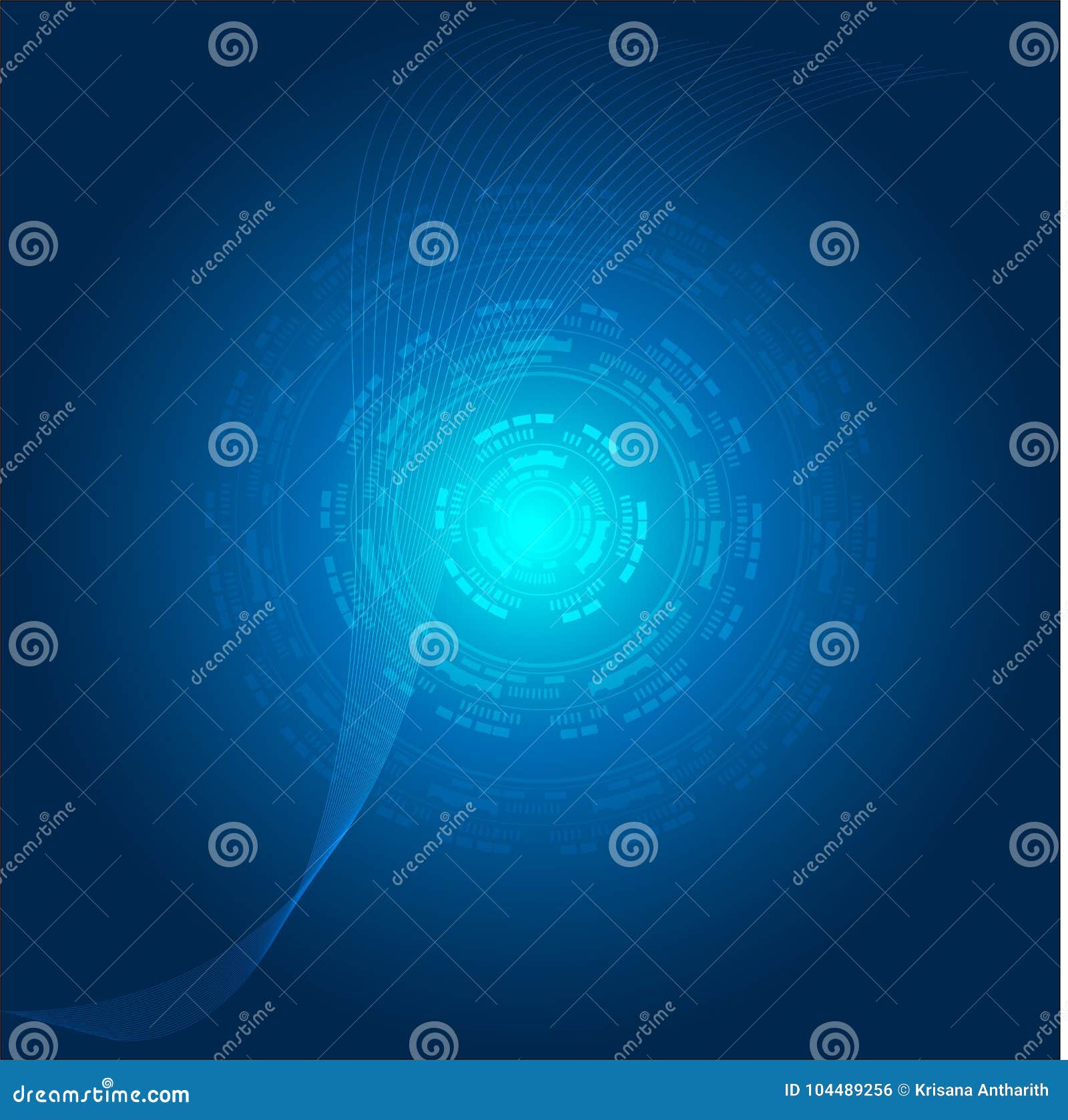 Virtual Blue Touchscreen. Modern Screen Technology Stock Illustration ...