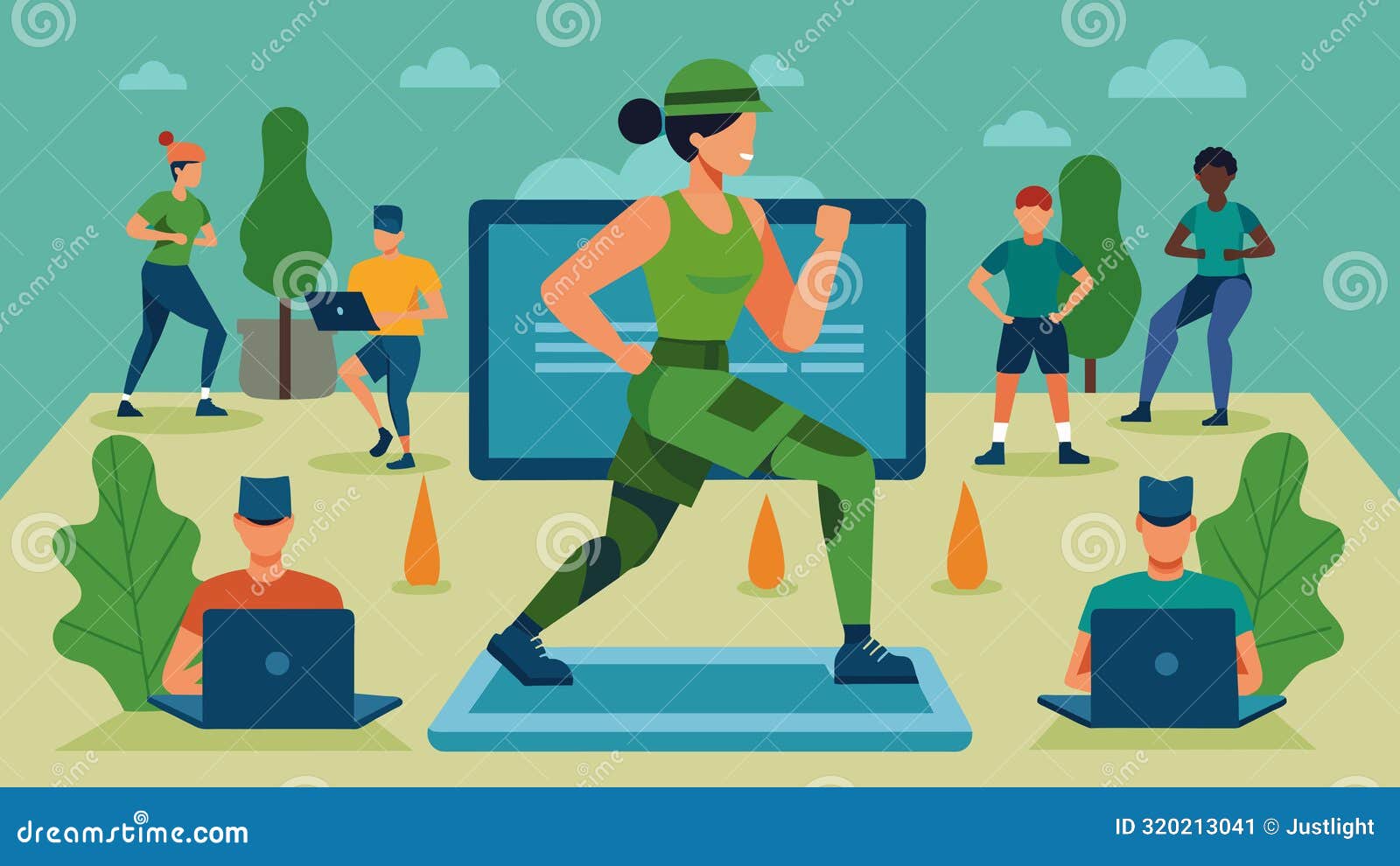 A Virtual Boot Campstyle Training Session with Users Completing HIIT ...