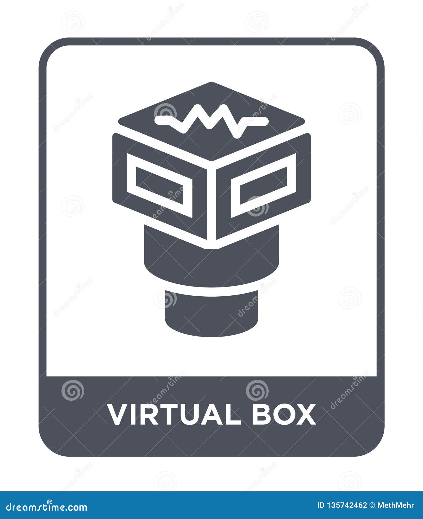 Virtual Box Icon in Trendy Design Style. Virtual Box Icon Isolated on ...